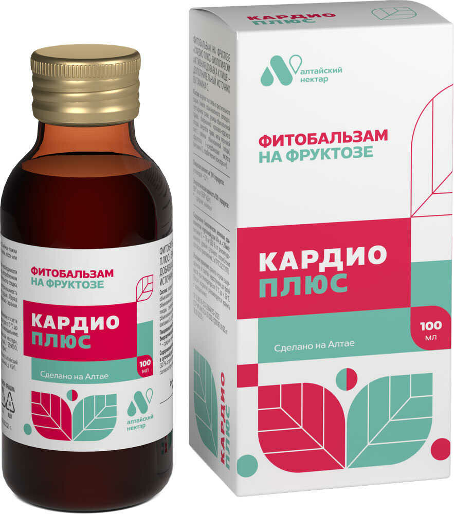 Фитобальзам кардио плюс для сердца (без сахара) Стекло 100 мл