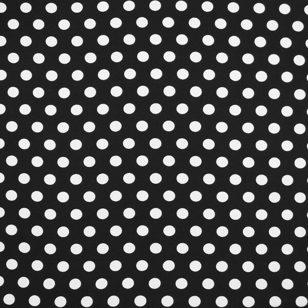 Ткань "Ткани-100", вискоза, черный горошек, плательная, 1x1,4 м