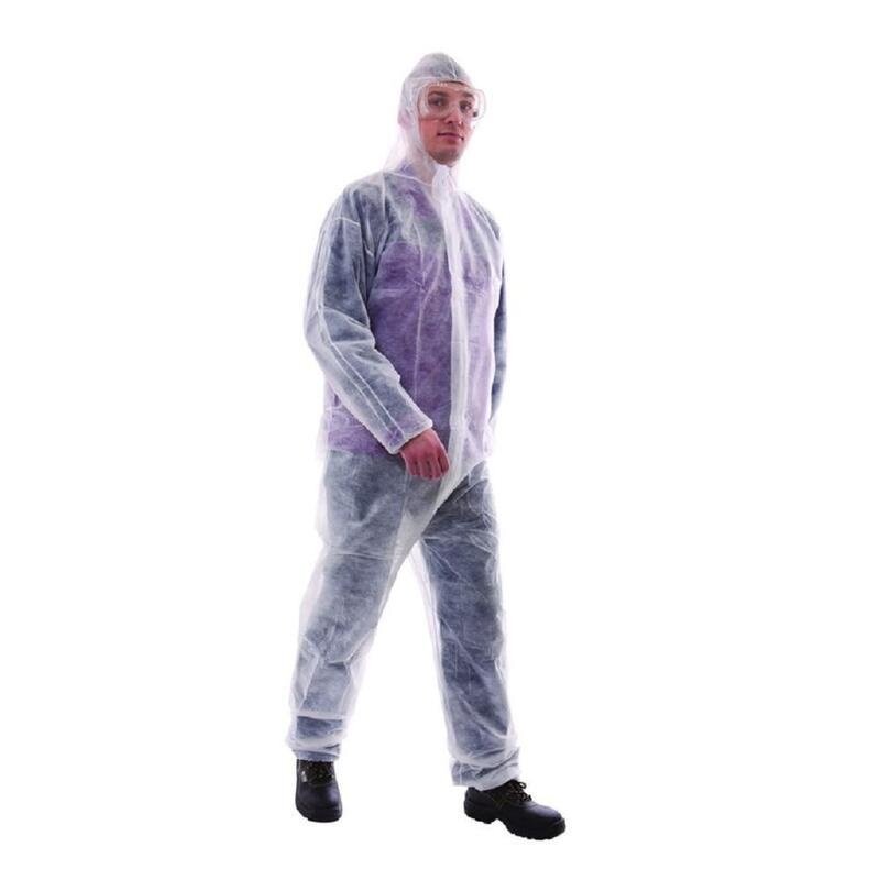 Одноразовый комбинезон КНР "Каспер", белый, 30 г/м2, размер ХХL (спандб 30гр)