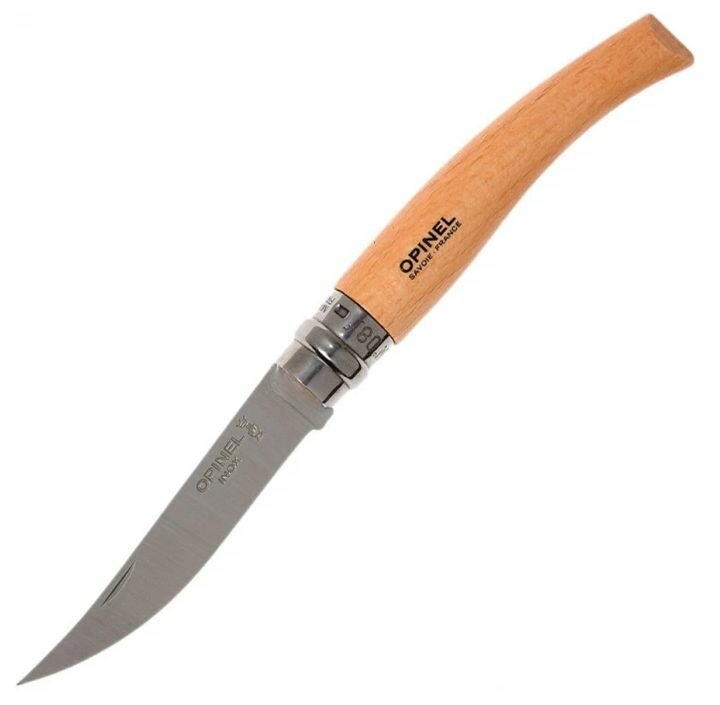 Нож филейный OPINEL №8, нержавеющая сталь, рукоять из дерева бука 000516