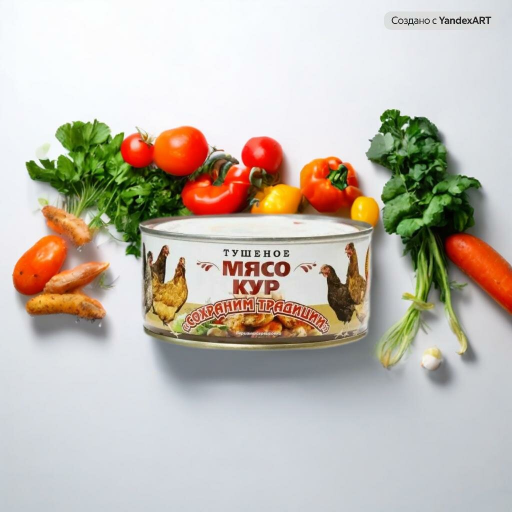 Мясо кур тушеное "Сохраним Традиции" 300гр. 8 шт.