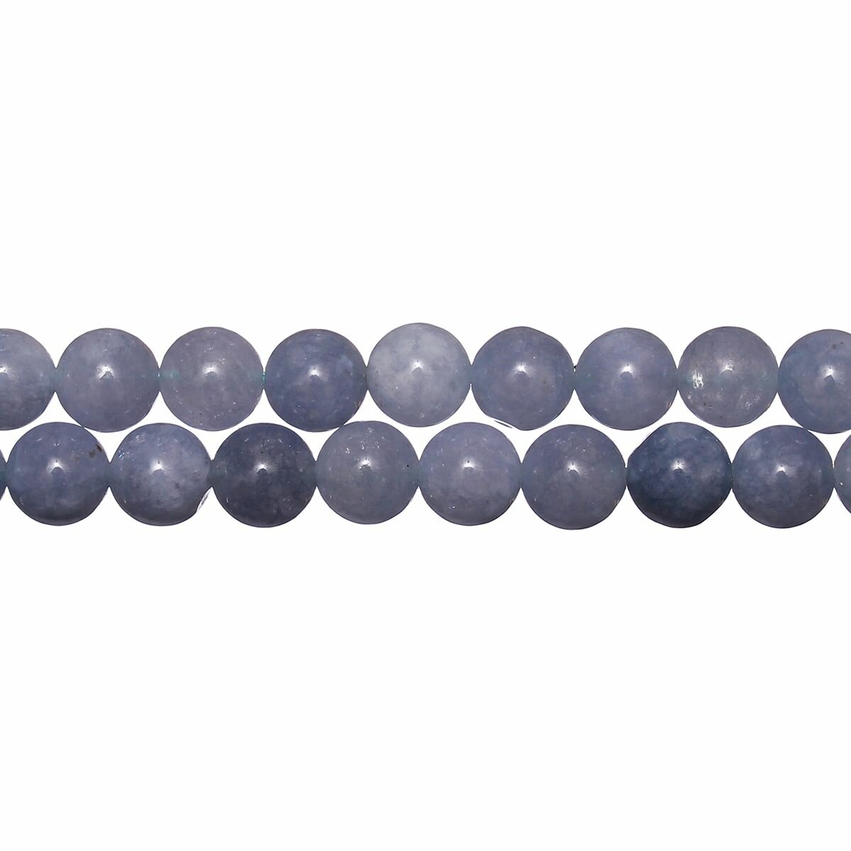 Бусины каменные, аквамарин (имитация), 8мм, 46 шт, низка