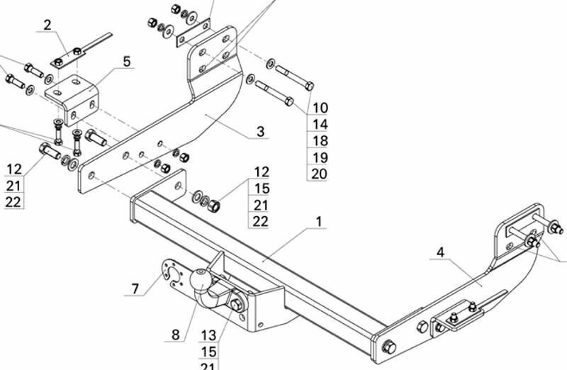 Фаркоп AvtoS FD 32 для Ford Transit фургон 2014-(паспорт и сертификат в комплекте)(без электрики)