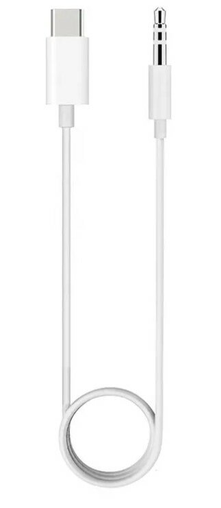 AUX Audio кабель 3,5 мм на Type-C, белый