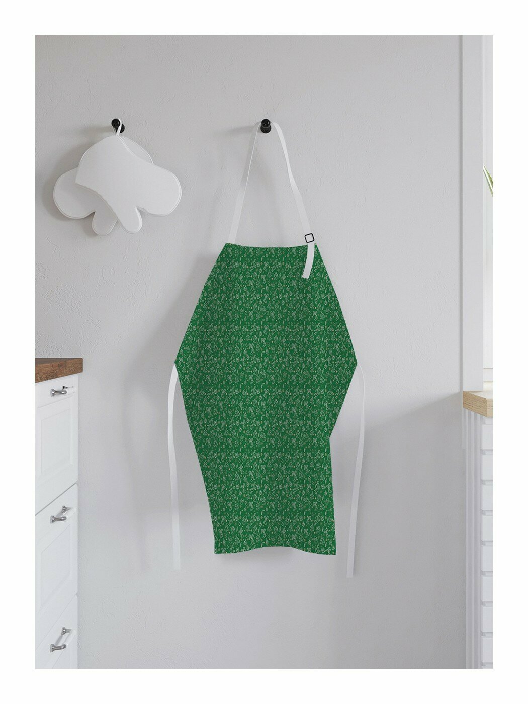 Фартук кухонный JoyArty "Зеленое веселье", универсальный размер для женщин и мужчин