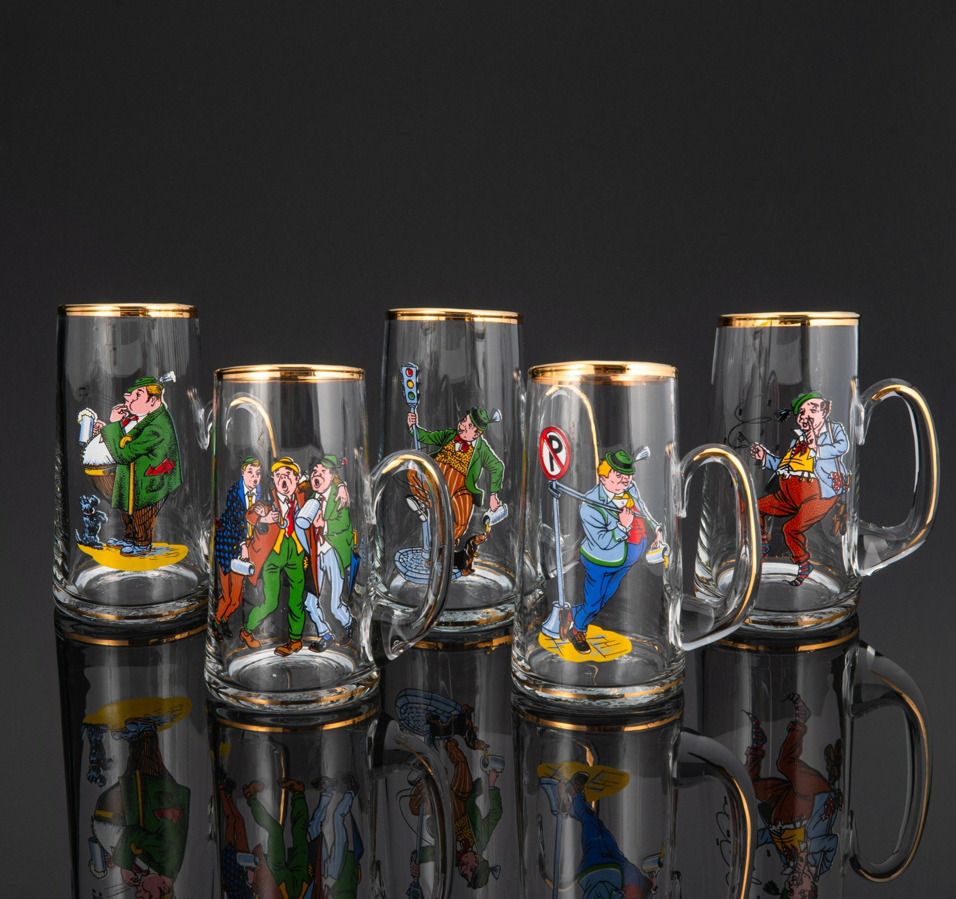 Набор пивных бокалов со скошенным краем