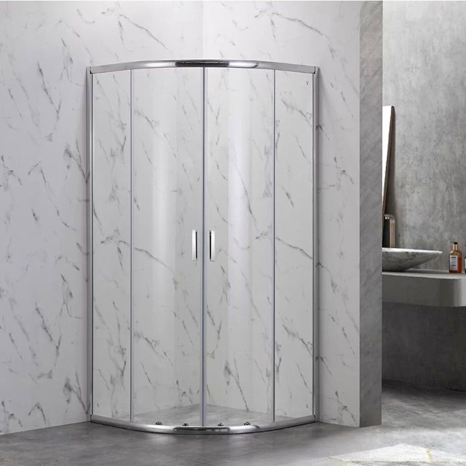 Душевой угол Veconi (Векони) Rovigo 800х800 мм (габариты площадки) стекло прозрачное 4 мм RV202-80-01-C4