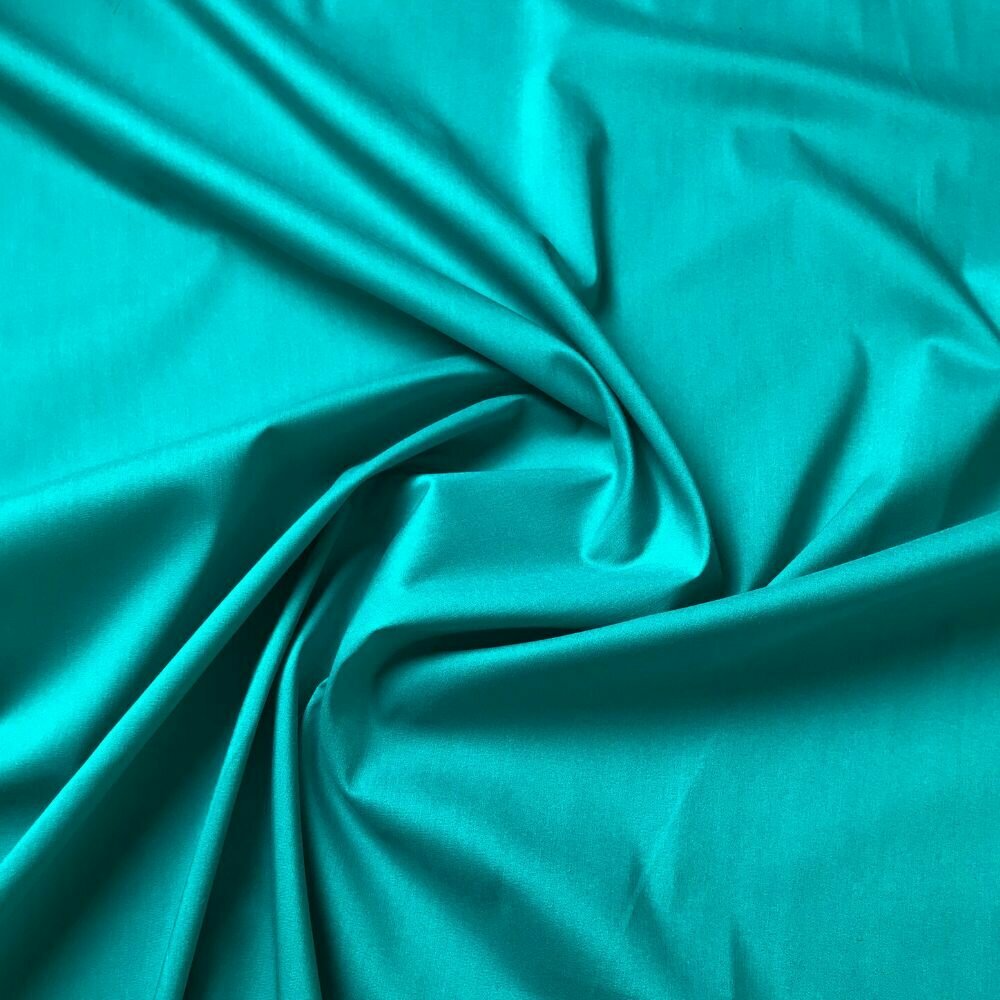 Ткань сорочечная /поплин-стрейч/для блузок, рубашек, пл. 120 г/м2, ш-150 см, отрез 1 метр, цв. зеленый