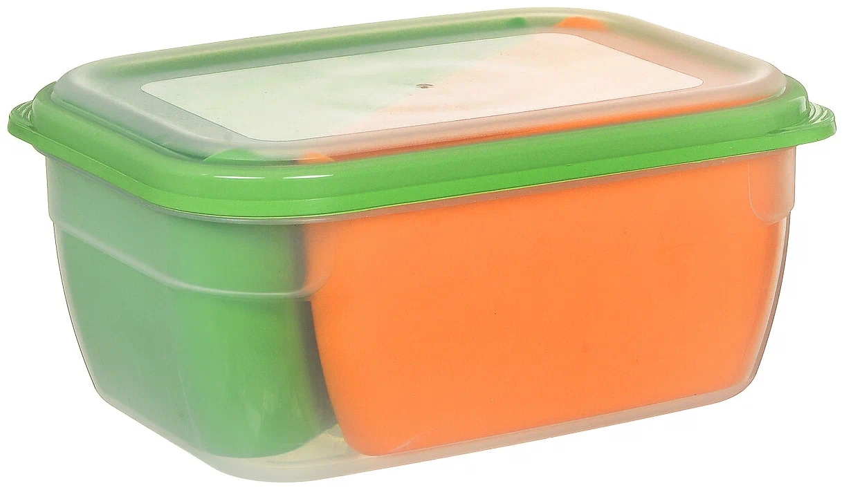 Контейнер "Менажница", для СВЧ, герметичный, пластик, 1800 мл, цв в асс