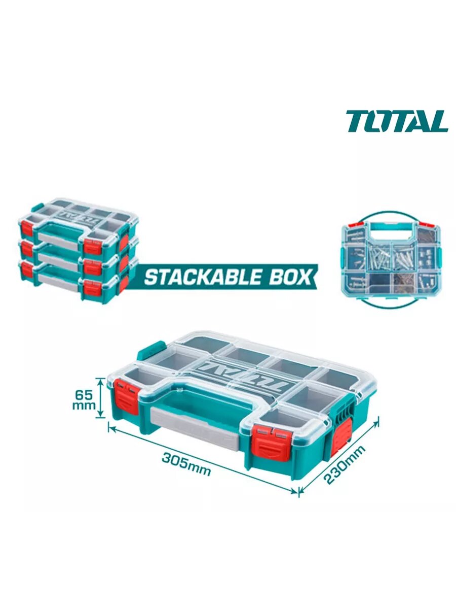 Органайзер Total Tools, для инструмента, 30 см х 23 см х 6.5 см, пластиковый, ударопрочный