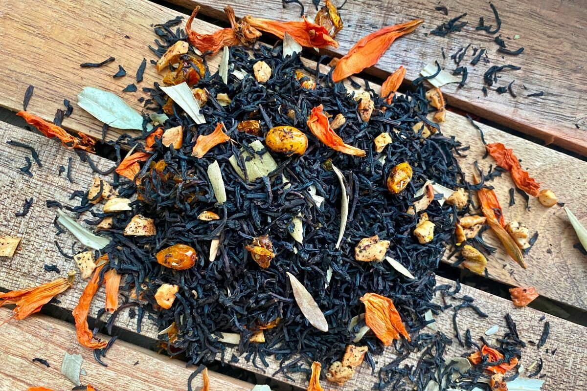 Чай Черный Листовой Облепиховый 1000 г. Чай Индийский Черный Листовой