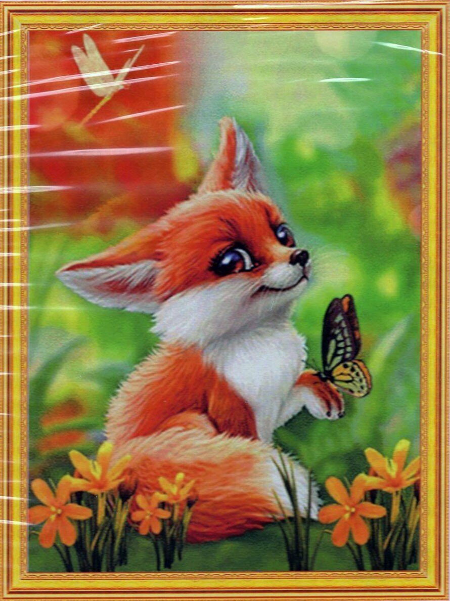 Картина 2 в 1 40х50 см лисенок (M-11656)