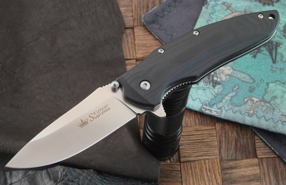 Складной нож Kizlyar Supreme Zedd, сталь D2, сатин, рукоять G-10