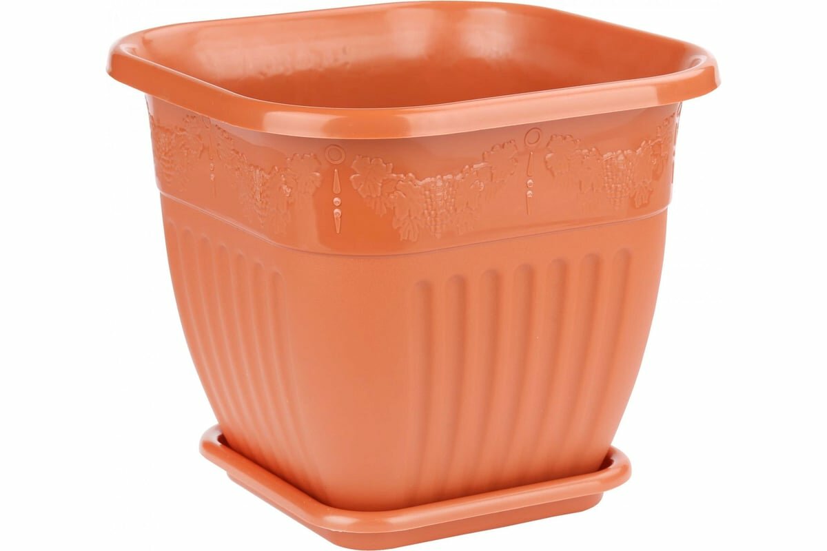 ЗПИ «Альтернатива» Горшок цв. "Лозанна" 5л квадратный коричневый М7415