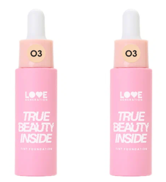 Тональный крем-тинт Love Generation True Beauty inside, тон 03 холодный бежевый, 27 мл, 2 шт