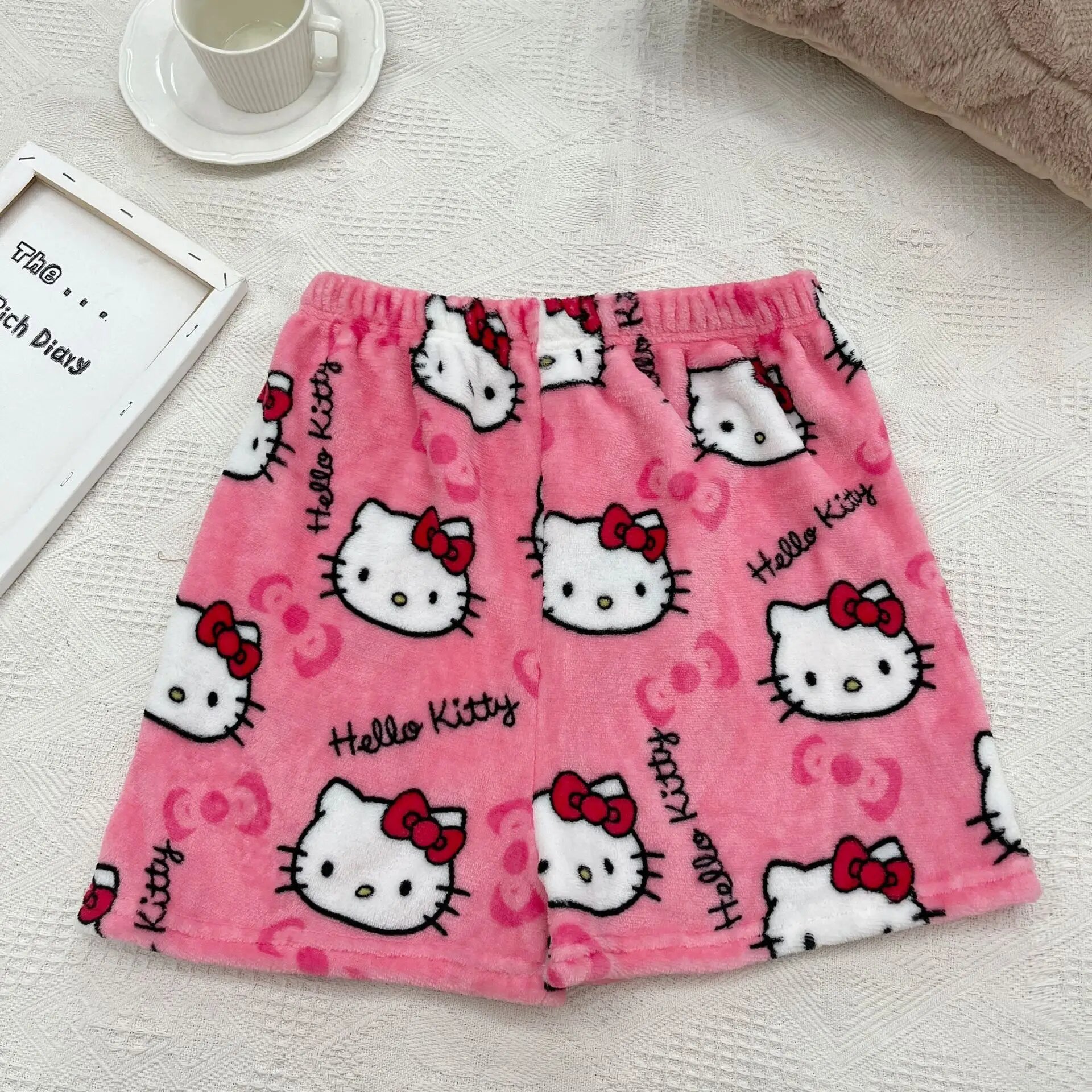 Штаны Hello Kitty плюшевые, розовые, M