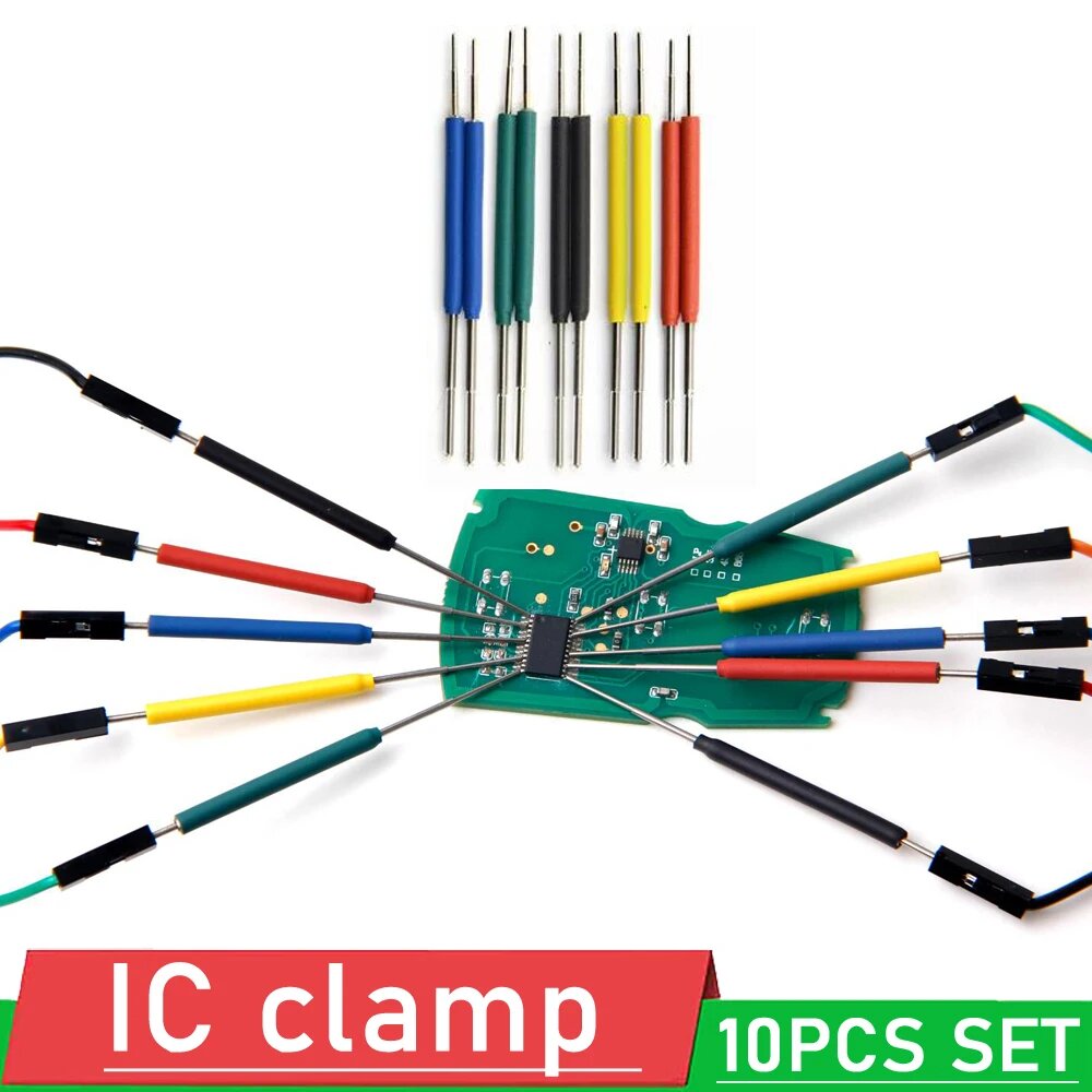 10 шт, универсальный зажим для микросхем SOP SOIC TSOP MSOP SSOP SMD IC, тестовый зажим, контактный разъем, адаптер, программатор f/ логический анализатор