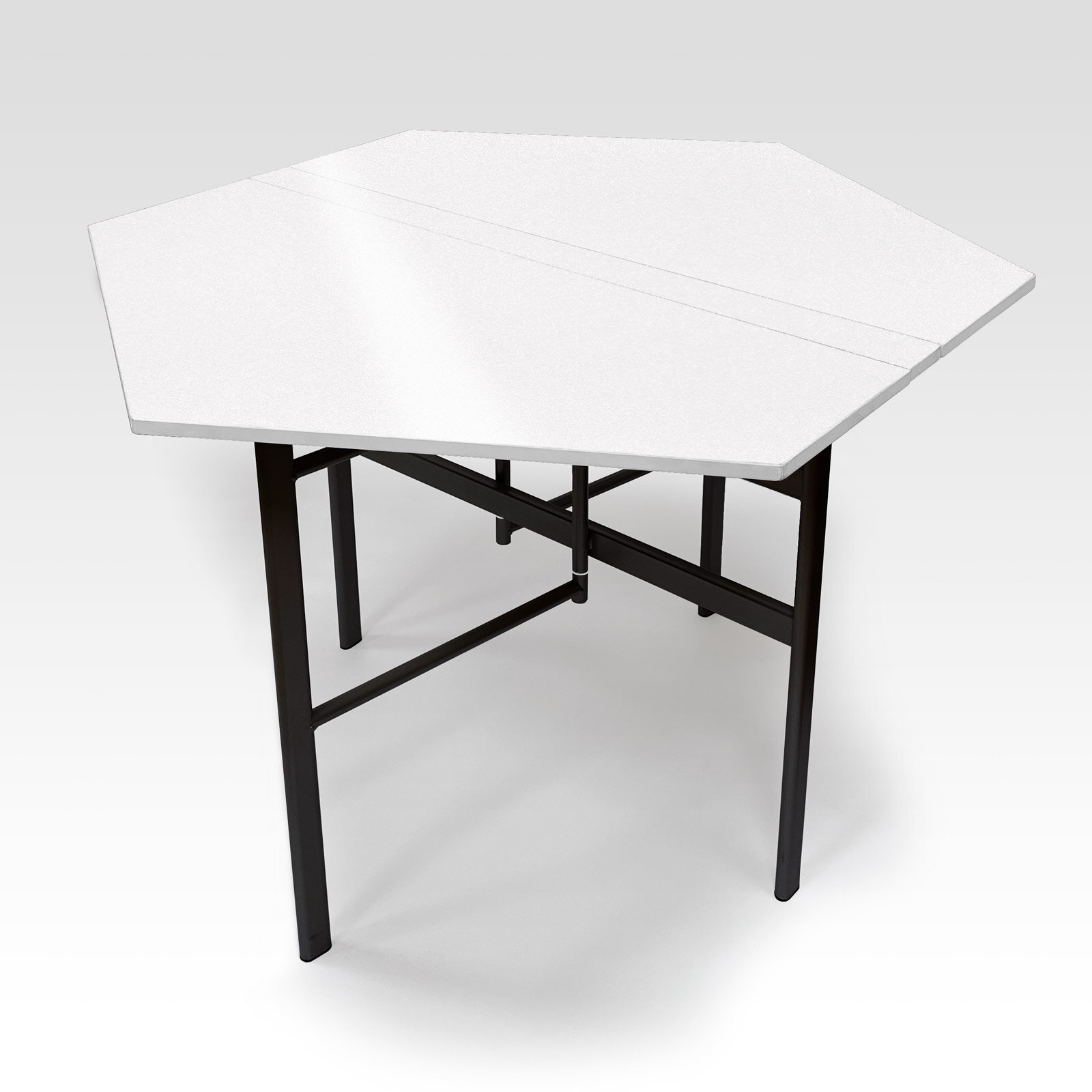 Модульный шестигранный стол-книжка «Эрли», белый, черный