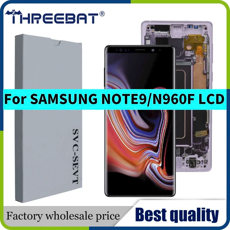 6,4-дюймовый ЖК-дисплей SUPER AMOLED для SAMSUNG Note 9 Note 9 N960D N960F, Gold With Frame