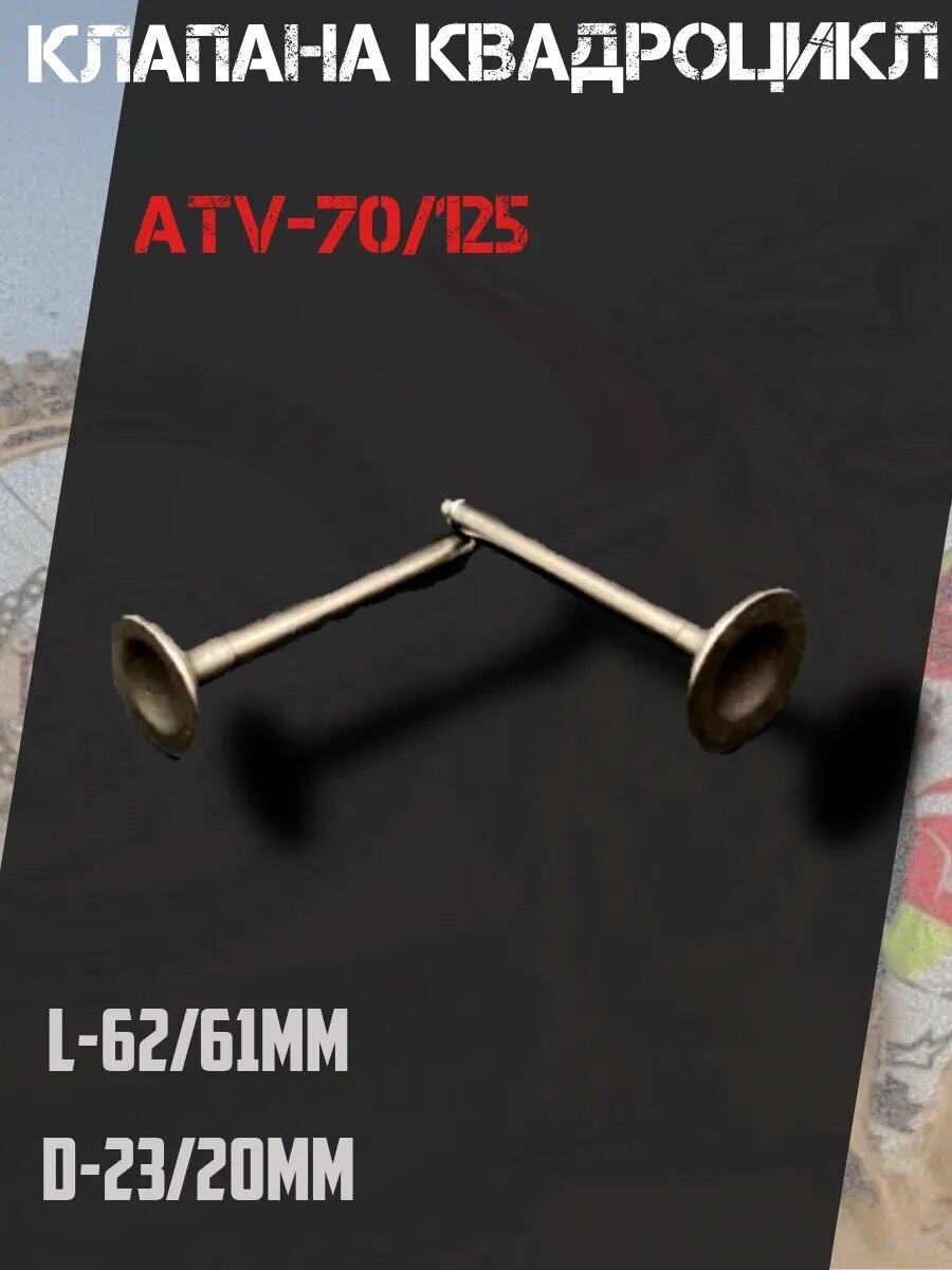 Клапана на квадроцикл ATV-70/125 (L=62/61, d=23/20)