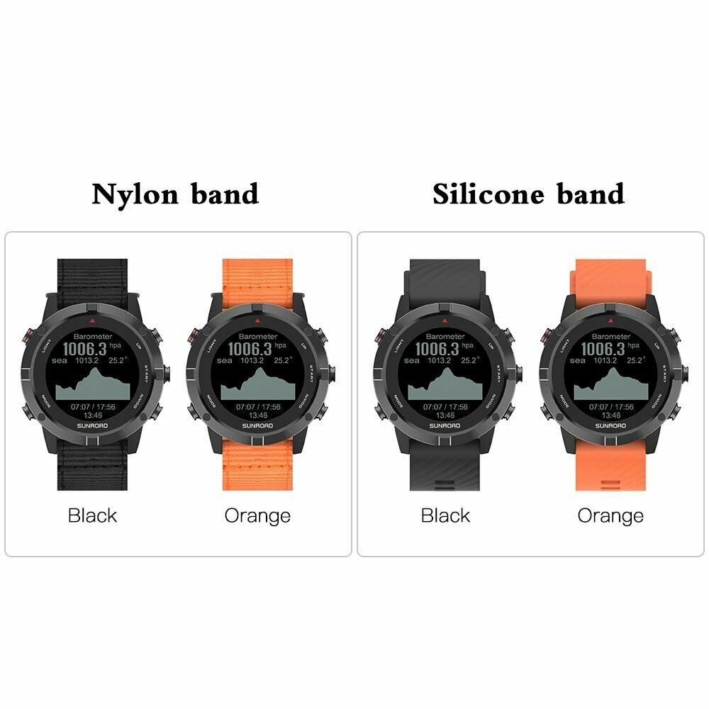 GPS спортивные часы-трекер фитнеса с монитором сердечного ритма, водонепроницаемы до 100м, для бега, плавания, велоспорта и скалолазания