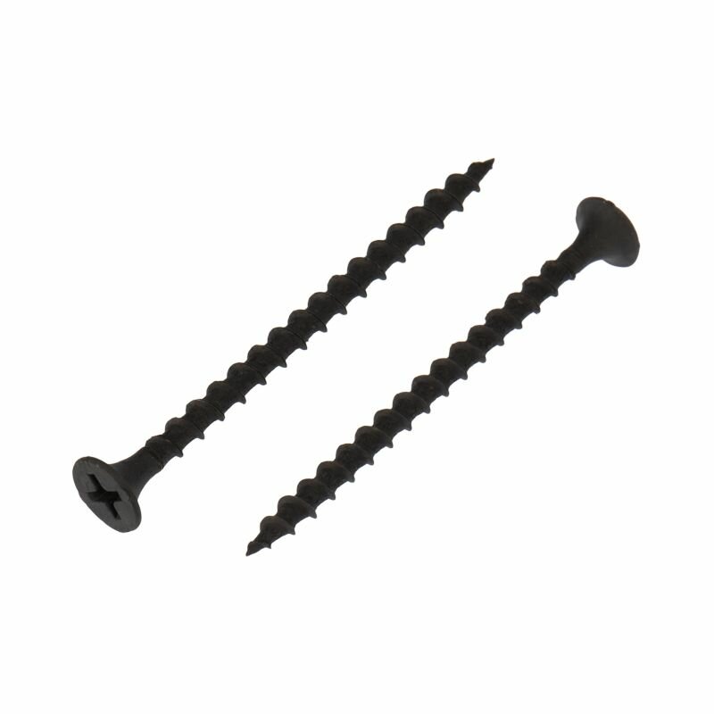 Саморезы - шуруп по дереву, гипсокартону и фанере, под дрель или шуруповерт, черный 3,5х55 мм, 500 шт.