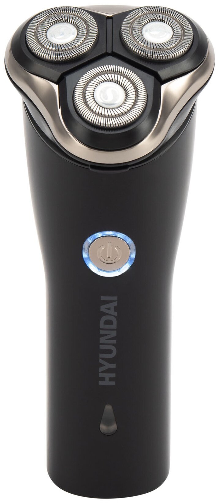 Бритва роторная Hyundai H-SH8090 реж. эл:3 питан: аккум. черный/золотистый