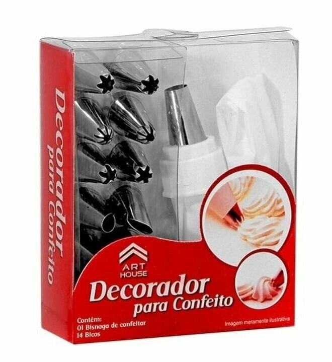 Набор Decorador Papa Confeito 13 шт сменных насадок для мешков кондитерских с креплением + 1 мешок