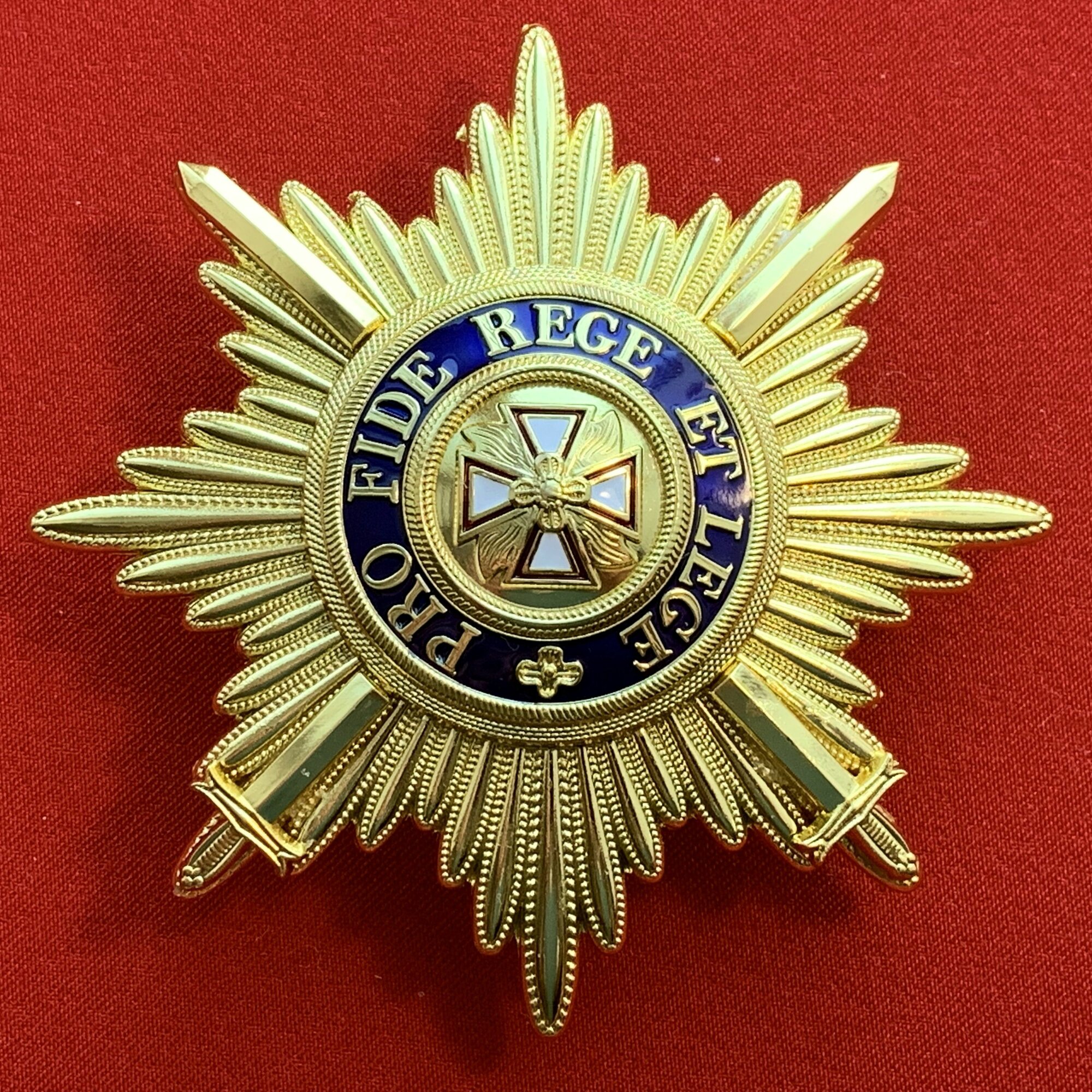 Звезда ордена Белого Орла с мечами. Полноразмерный муляж LUX. Российская Империя. Размер 88х88 мм.