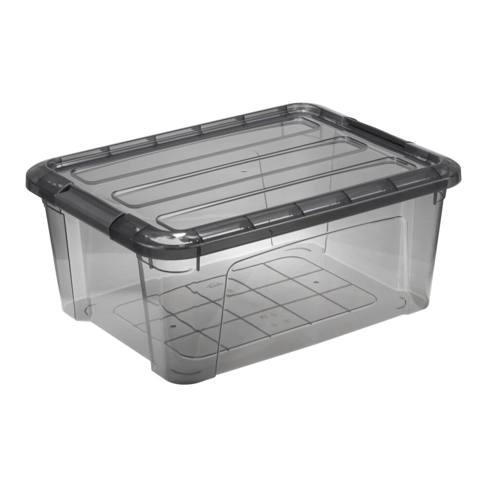 Контейнер для хранения с замками КИП 11 л черный прозрачный