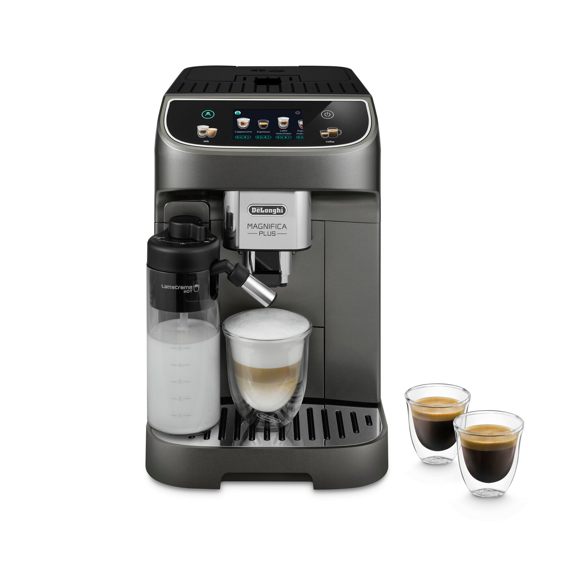 Кофемашина DeLonghi Magnifica Plus ECAM320.70. TB, титановый/черный, с капучинатором