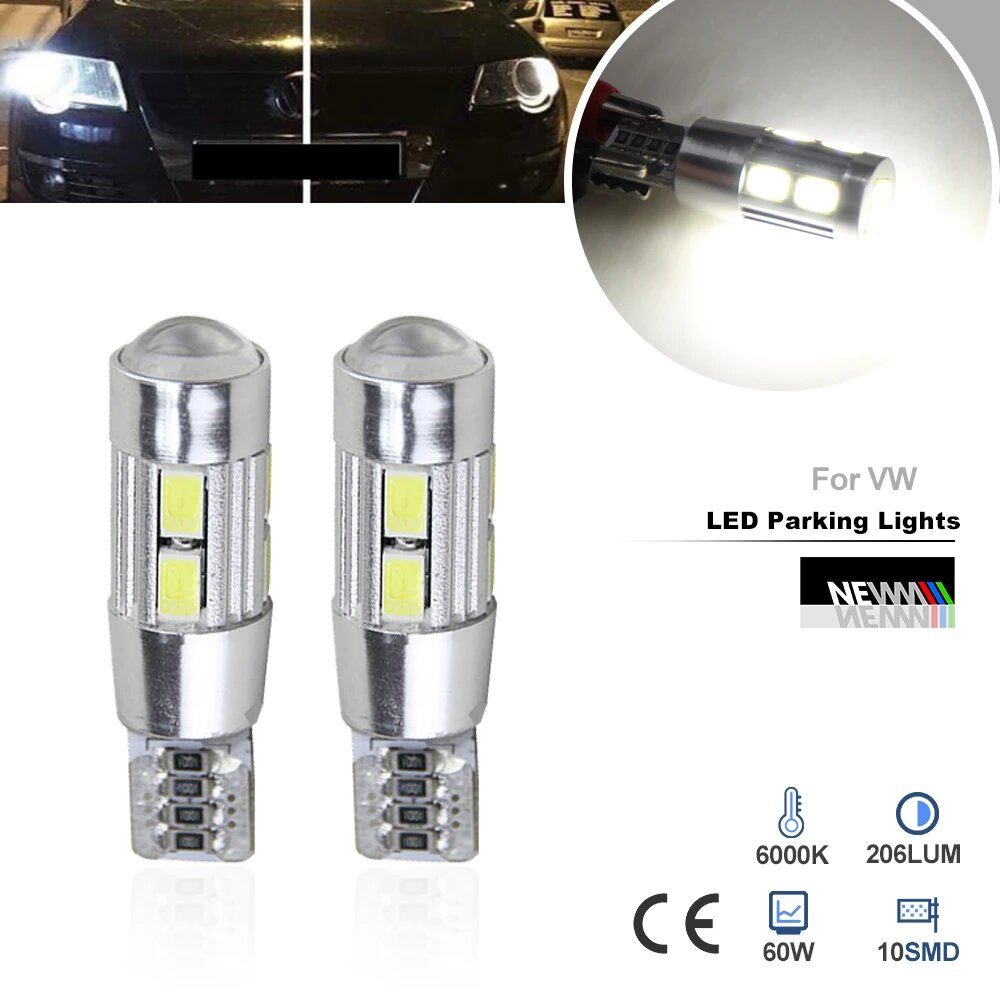 2 шт, автомобисветильник светодиодные лампы W5W T10 для VW Passat B6 (2010)