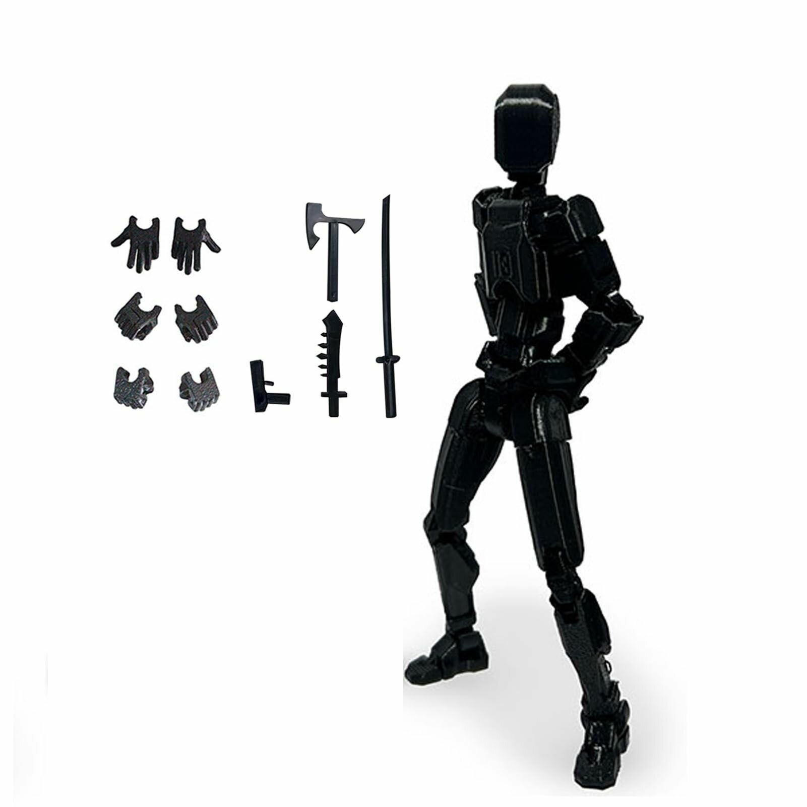 Фигурка Titan 13 Air Bound, многосуставная, подвижная, 3D печать, шарнирный робот Lucky 13, черный, 1 шт.