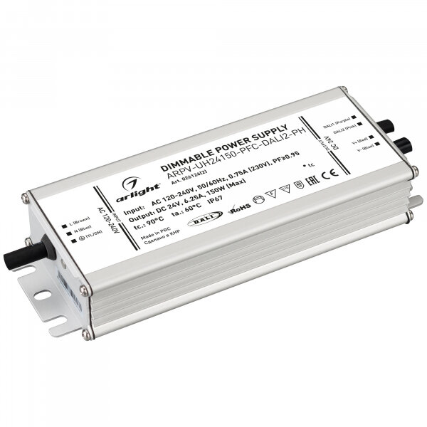 Arlight Блок питания ARPV-UH24150-PFC-DALI2-PH (24V, 6.3A, 150W) (IP67 Металл, 7 лет), 026126(2)