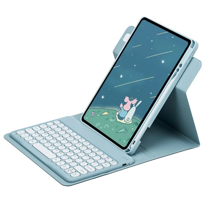 360 ° Вращающийся чехол с клавиатурой для Samsung Galaxy Tab S10 Lite S10 FE S9 FE 10,9 дюйма, чехол с держателем для карандашей, чехол для клавиатуры Teclado