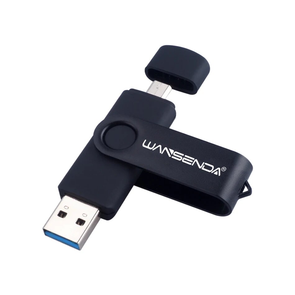Wansenda USB 3.0 OTG флешка 8-128 ГБ 32 ГБ, черный