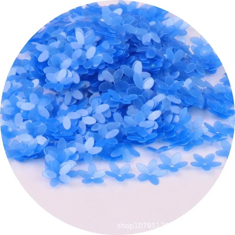 Пайетки Lucky Sewing 10 мм вогнутые цветы сливы Синий, No. 17