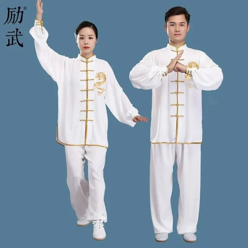 Женский костюм кунг-фу Дракона из полиэстера ODFVEBX XXXL, White