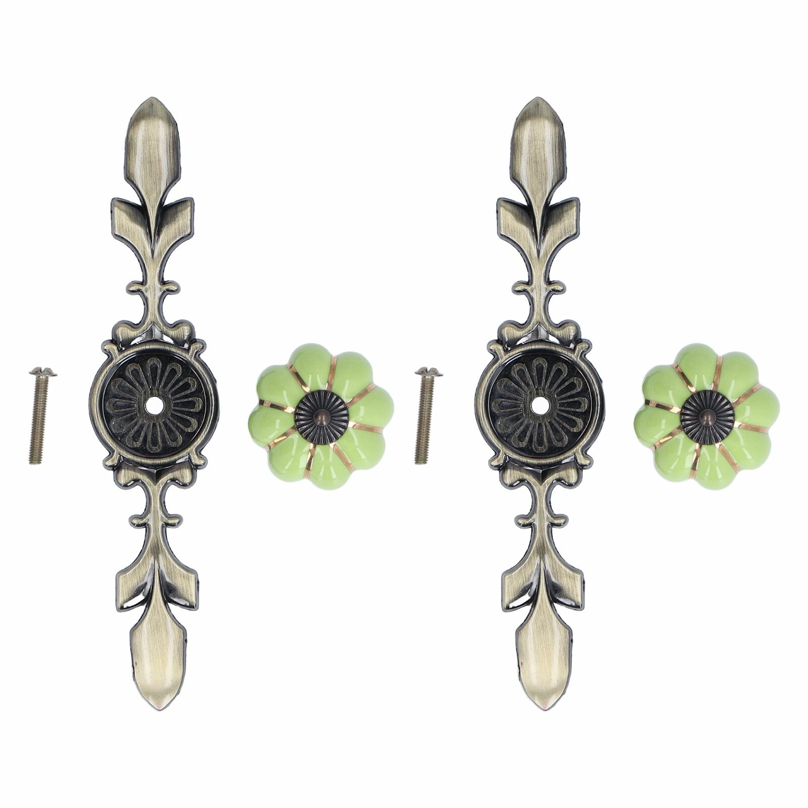 Фарфоровая ручка зеленая 2 шт