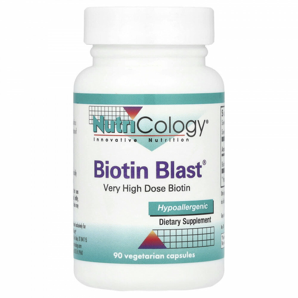 Nutricology, Biotin Blast®, 100 мг, 90 вегетарианских капсул