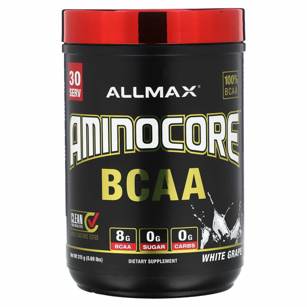 ALLMAX, AMINOCORE™ BCAA, со вкусом белого винограда, 345 г (0,76 фунта)