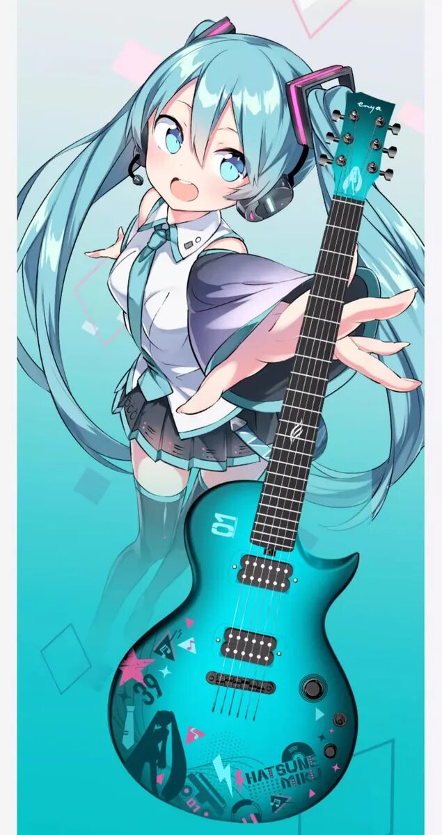 Электрогитара ENYA Nova Go Sonic Совместная модель с Хацунэ Мику из углеродного волокна 6-струнная