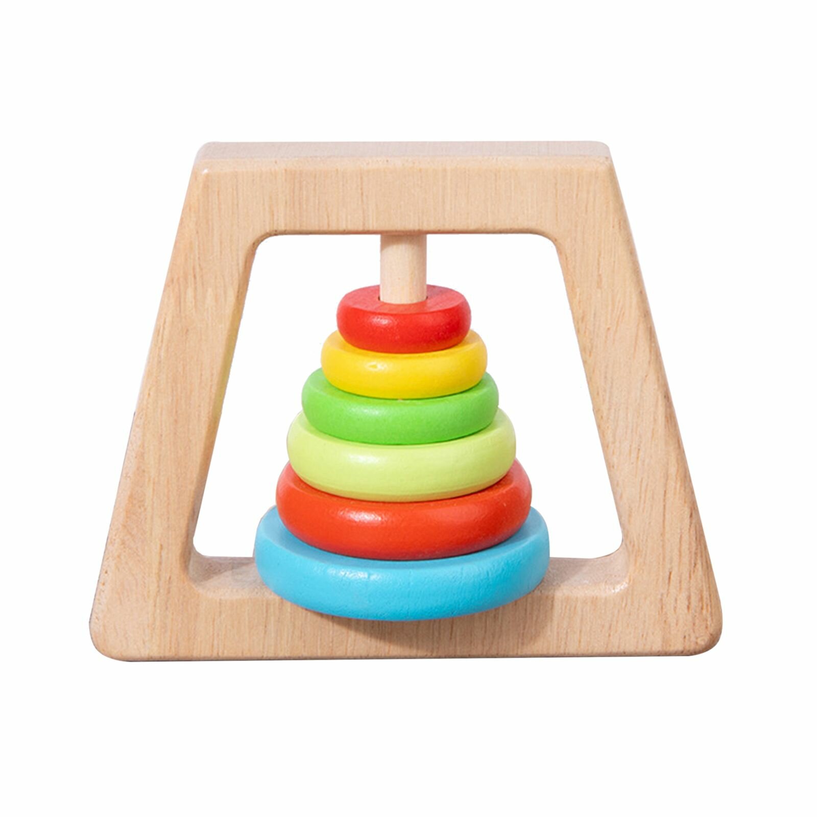 Деревянный грызунок из бука с ручкой для детей