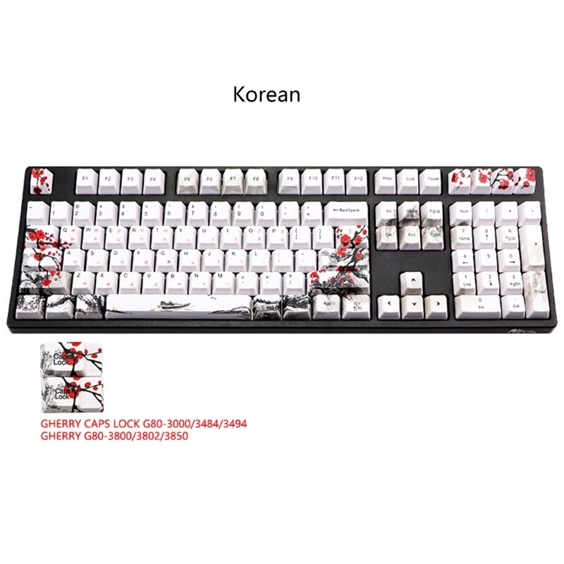 (110 клавиш) Wangjiang Plum Keyboard Keycaps - Korean