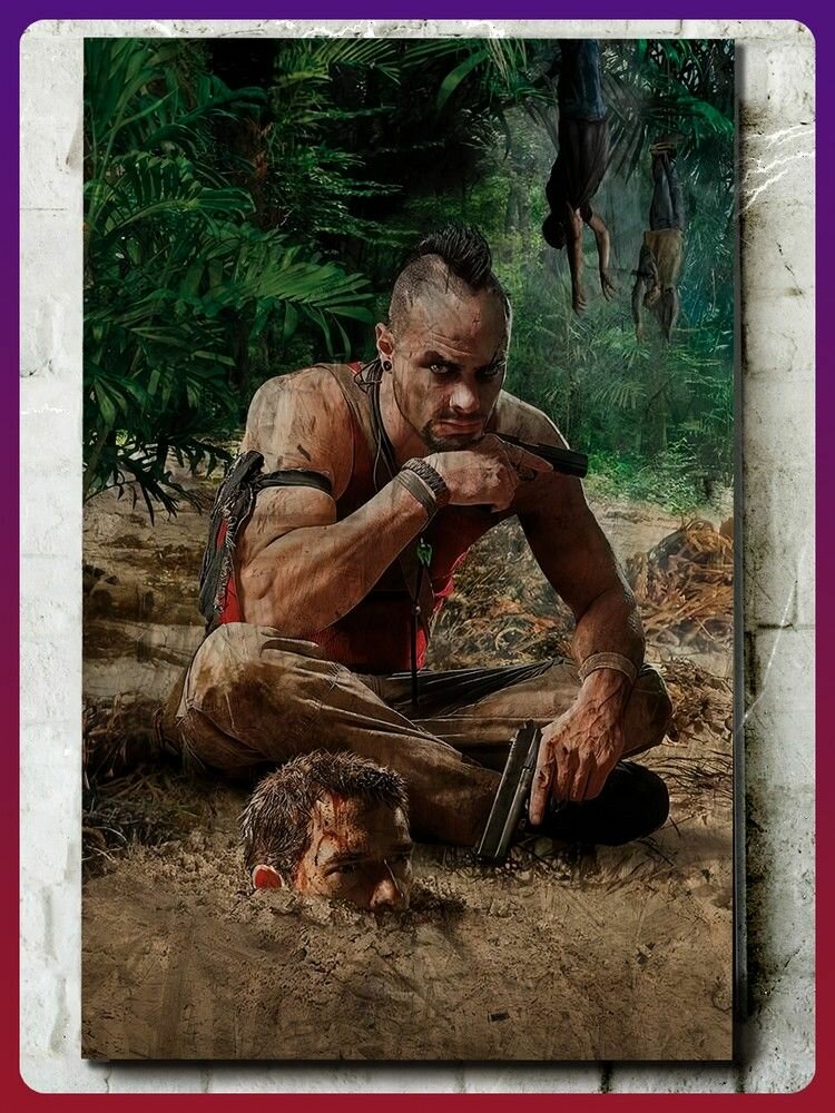 Картина интерьерная на рельефной доске Игры Far Cry (Фар край, шутер, Ваас Монтенегро, PS, Xbox, PC, Switch) - 6241264