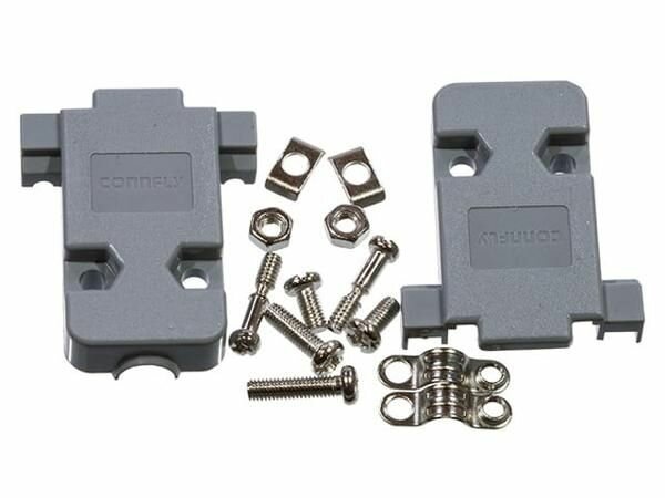 Корпус CONNFLY DS1045-09AP1S1-B для разъемов D-SUB, 9 контактов, пластик, фиксация винтами