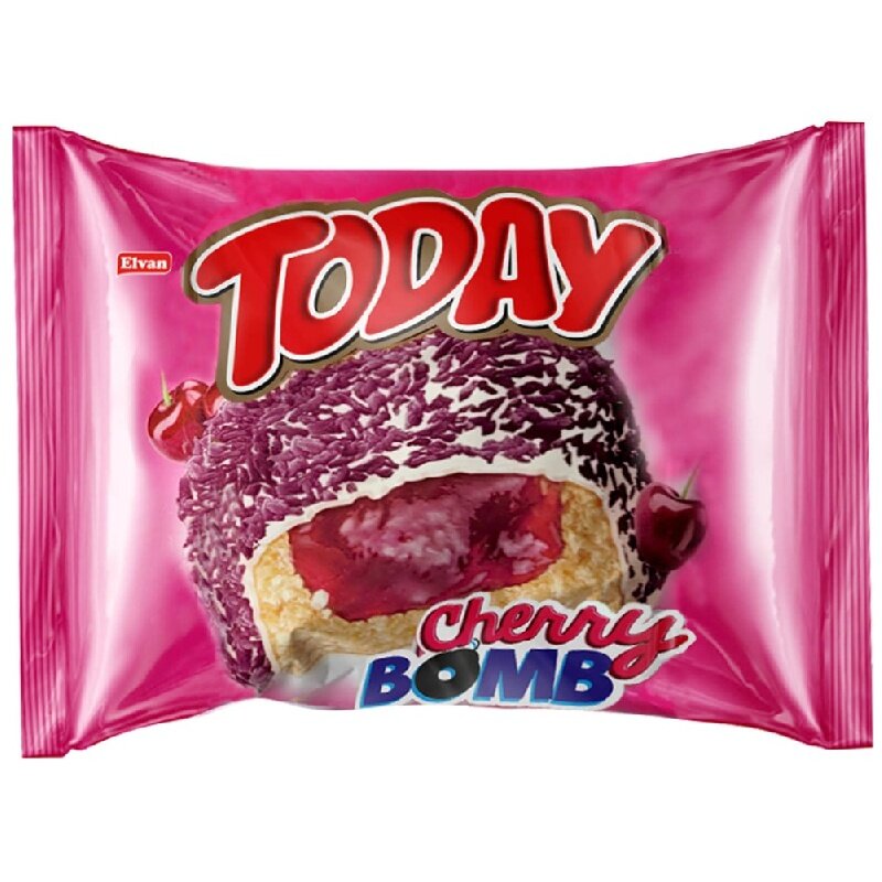 Пирожное TODAY Cherry Bomb в белом шоколаде с вишневой начинкой (шоубокс 50гшт) 50г4