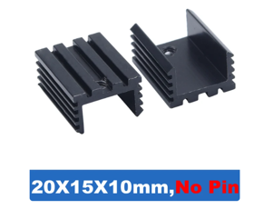 Алюминиевый радиатор TO-220 Mosfet, 20x15x10мм, No-pin