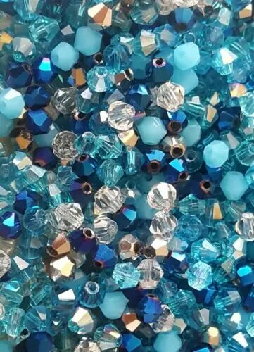 STENYA Кристаллы 6 мм, бусины биконус mix color