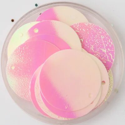 Пайетки iSequins круглые 30 мм Розовый, AB Pink